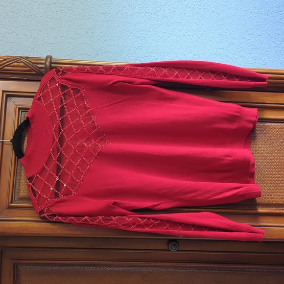 Boston Proper | Sweaters | Boston Proper Sheer Beaded Sweater | Poshmark